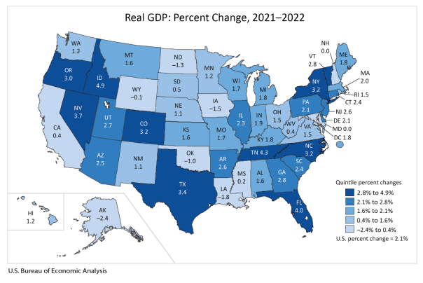 Gross Domestic Product By State And Personal Income By State Year 2022